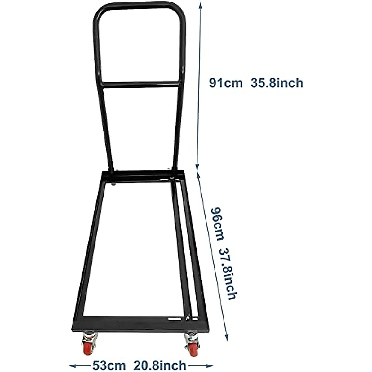 Sidasu Folding Chair Dolly Black Multi-Function Folding Chair Cart Commercial Grade Steel Frame Storage and Transport Dolly for Plastic Resin and Wood Folding Chairs