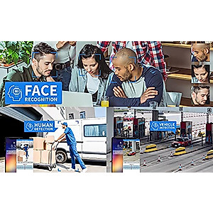 GW Security 16 Channel NVR 4K 8MP PoE 2.8-12mm Varifocal Zoom Security Camera System with 16 x 4K 8MP IP Microphone Waterproof Smart AI Dome Camera, Face Recognition/Human/Vehicle Detection