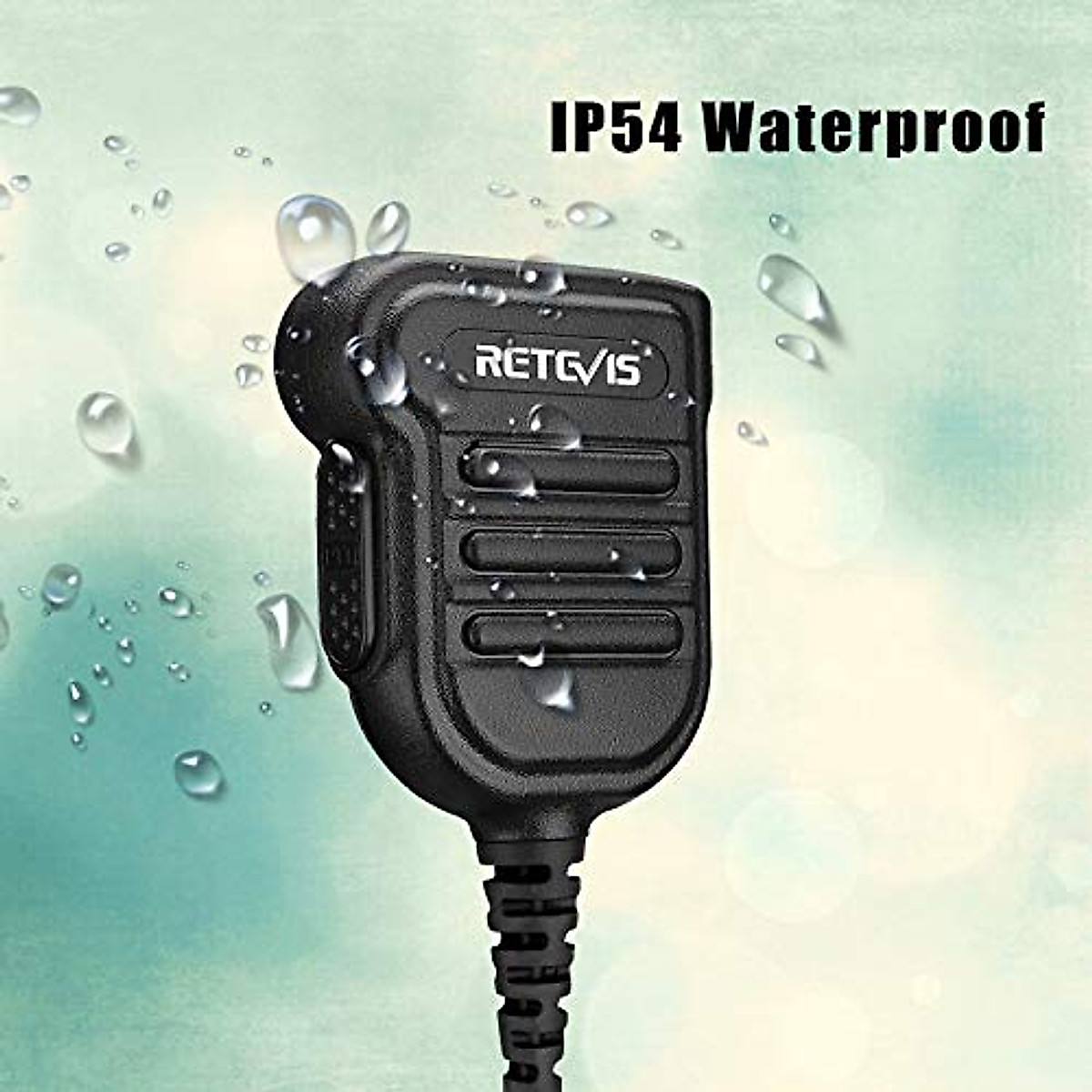 Retevis RT86 RT85 Walkie Talkie Speaker Microphone,IP54 Waterproof Radio Mic with 3.5mm Audio Jack Compatible with Baofeng UV-5R BF-F8HP Retevis RT22 RT21 RT68 RT81 RT3S RT5R RB75 2 Way Radio(1 Pack)