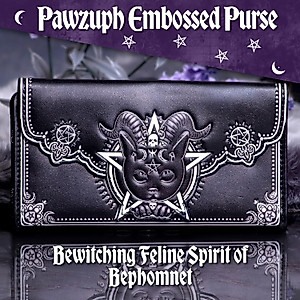 Nemesis Now Embossed Purse, Gothic Wallet, 18.5cm - Pawzuph Cat