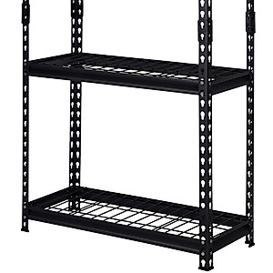 Pachira 30" W x 12" D x 60" H Adjustable Height 4-Shelf Steel Shelving Unit Utility Organizer Rack for Home, Office, and Warehouse, Black