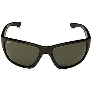 Ray-Ban RB4300 Square Sunglasses, Black/G-15 Green, 63 mm