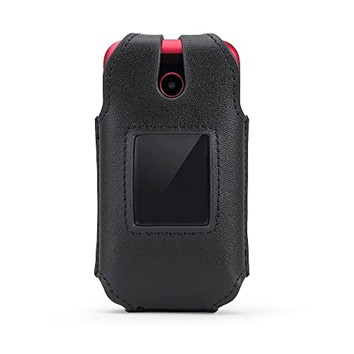 BELTRON Leather Fitted Case for Consumer Cellular Verve Snap 2022 Flip Phone - Features: Rotating Belt Clip, Screen & Keypad Protection & Secure Fit (Z2336)