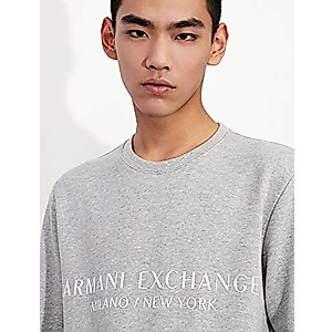 A | X ARMANI EXCHANGE Men's Pullover City Sweatshirt, Alloy Heather, S
