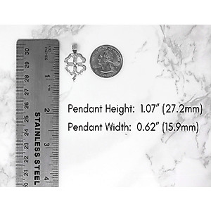 CaliRoseJewelry Sterling Silver Lucky Charm Four Leaf Clover Shamrock Irish Pendant