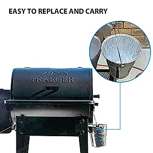 AJinTeby 20-Pack Aluminum Foil Grease Bucket Liners Replacement for Pit Boss Grills, 6.3” x 6.0” Grill Grease Bucket Liner