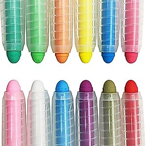 Non-toxic Dustless Chalk for Kids, Colored Chalk With Holder The Best Art Tool for Blackboard Kids Children Drawing Writing,12PCS