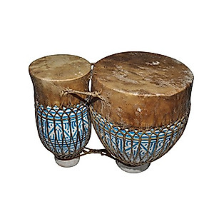 Professional Ceramic Moroccan Bongos Tam Tam Blue Large