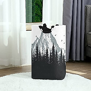 xigua Nature Mountains and Forest Laundry Basket Waterproof Clothes Hamper Collapsible Durable Dirty Clothes Large Storage Laundry Organizer