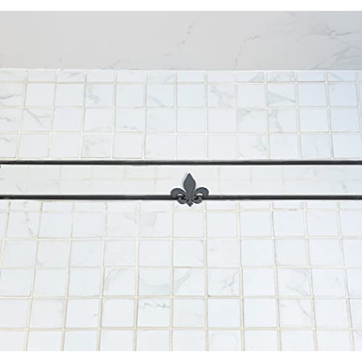 DrainWig Shower Hair Catcher, Disposable Drain Protector, Black and White Versailles, 4 Pack