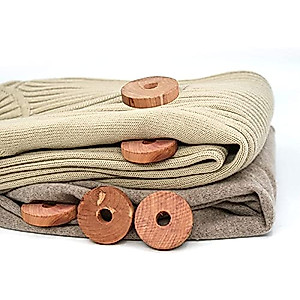 bcwholesale Cedar Fresh Red Cedar Wood Rings for Hangers | Set of 24 Brown