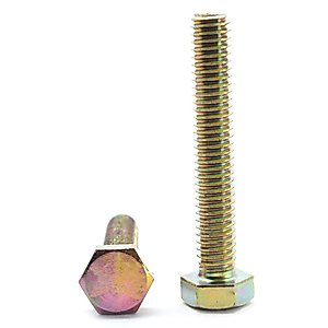 1/2-13 x 6 Coarse Thread Grade 8 Hex Tap (Full Thread) Bolt Alloy Steel Yellow Zinc Plated Pk 5