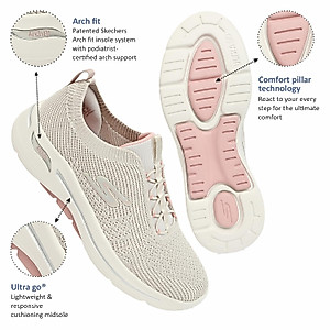 Skechers Go Walk Arch Fit - Crystal Waves Taupe/Pink 9 B (M)