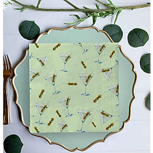 Martini Napkins for Martini Birthday Decorations, Martini Birthday Napkins, Martini Bachelorette Party Decorations Cocktail Napkins, JWJ A Tini Bit Older Birthday Decorations Napkins, 50 Count