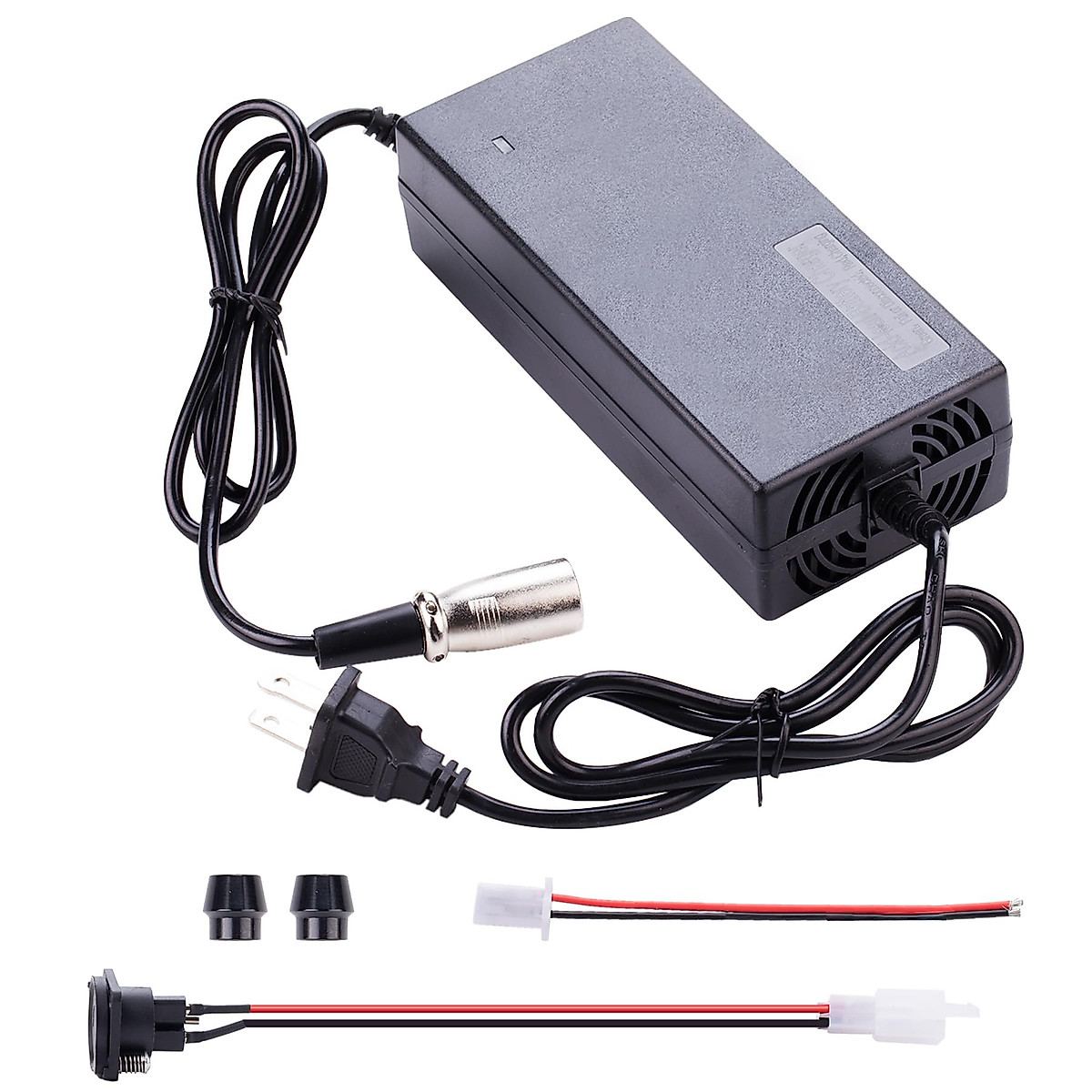 MWMNUN 36V 1.5A Battery Charger (3-Pin XLR Connector) and XLR Charging Port Socket for Razor Crazy Cart XL, X-600 - W15128190014, Schwinn S1000, S600, Ezip E1000, MX650, Currie