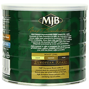 MJB Coffee, European Roast Ground Coffee, Dark Roast, 23 Ounce