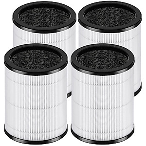 [4-Pack] SAKEGDY KJ80 Replacement Filter - Compatible with Druiap KJ80 Air Clean Purifier - 3-IN-1 Filtration System with H13 True HEPA - Part# AF3080 - [Not Compatible with KJ150 Model Purifier]