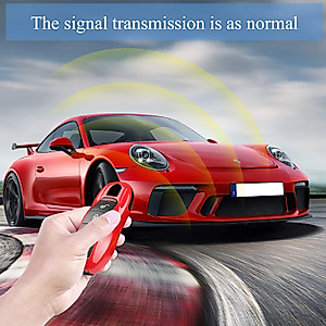 TTCR-II Car Key Case Compatible with Boxster Cayman 2013-2021 Cayenne Panamera 2011-2017 Carrera 911 2012-2019 for Macan 2014-2024, 3 Pcs Smart Key Fob Shell, Red Painted Keyless Entry Protectors