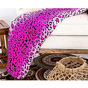 Home Must Haves Safari Animal Print All Season Extra Soft Warm Cozy Sofa Couch Throw Premium Bed Blanket (King, Pink Leopard)
