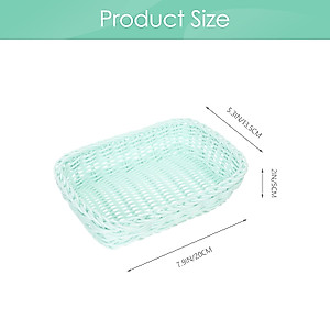 LUOZZY Wicker Woven Storage Basket Tabletop Storage Basket Woven Basket House Supplies (Light Green)