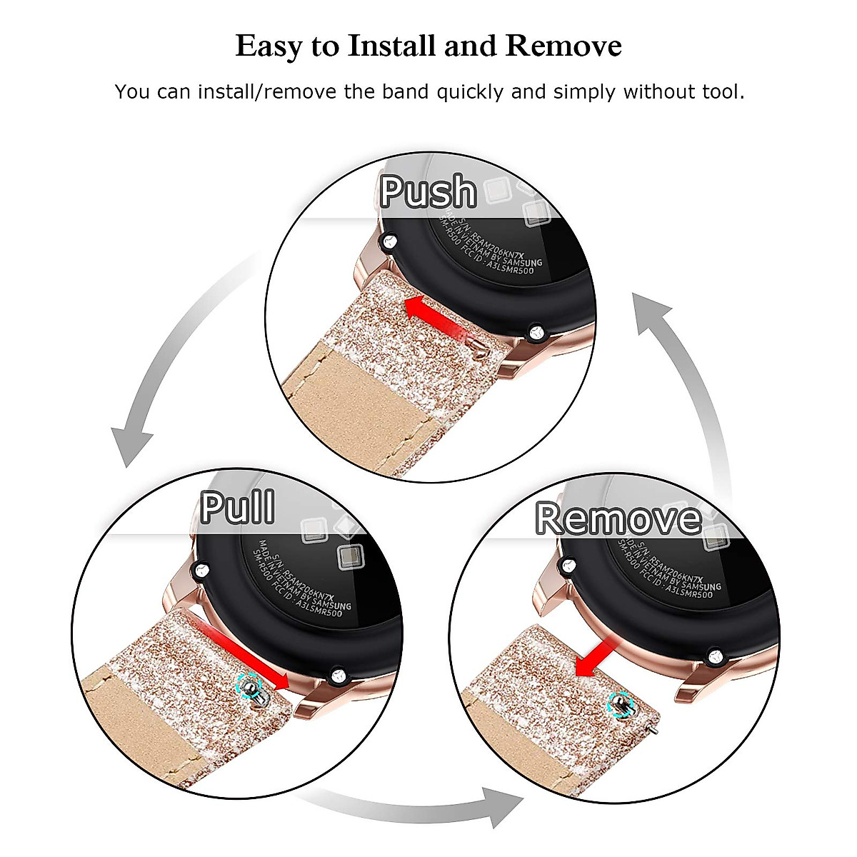 SWEES Compatible for Samsung Galaxy Watch 5 Band 40mm 44mm / Galaxy Watch 5 Pro Band 45mm / Galaxy Watch 4 Band, 20mm Slim Thin Genuine Leather Replacement Bands for Galaxy Watch 4 Classic Women Men