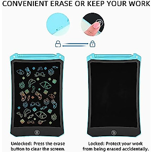 LCD Writing Tablet, 8.5 Inch Colorful Doodle Board Electronic Doodle Pad, Drawing Board Drawing Tablets for Kids, Educational Toys Birthday Gifts for Girls Boys Age 3-8 (Blue)