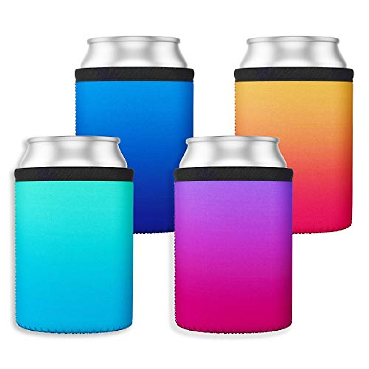 TahoeBay Ombre Cooler Sleeves for Cans and Bottles - Memory Foam (4-Pack) (Standard Can)