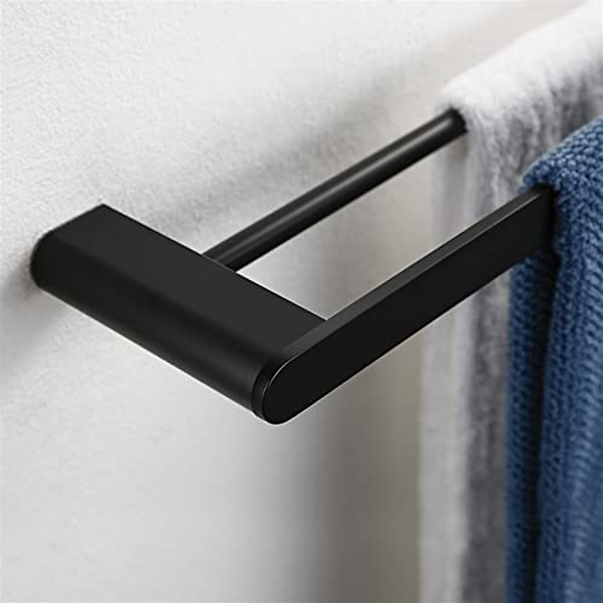 Bath Towel Bar Nordic Black 304 Stainless Steel Towel Rack, Double-bar Towel Rail, Toilet Rack, Bathroom Hardware Pendant Towel Holder (Color : 50cm)