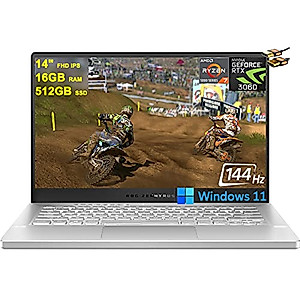 Asus ROG Zephyrus G14 Gaming Laptop 14" FHD IPS 144Hz Display AMD Ryzen 5000 Series Octa-Core Ryzen 7 5800HS (Beats i7-11370H) 16GB RAM 512GB SSD GeForce RTX 3060 6GB Backlit USB-C Win11 + HDMI Cable