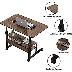 COTCLO Learn Office Computer Table Laptop Desk Removable Mobile Table Student Writing Reading Workstation for Home Office Adjustable Height for Sofa Couch Floor
