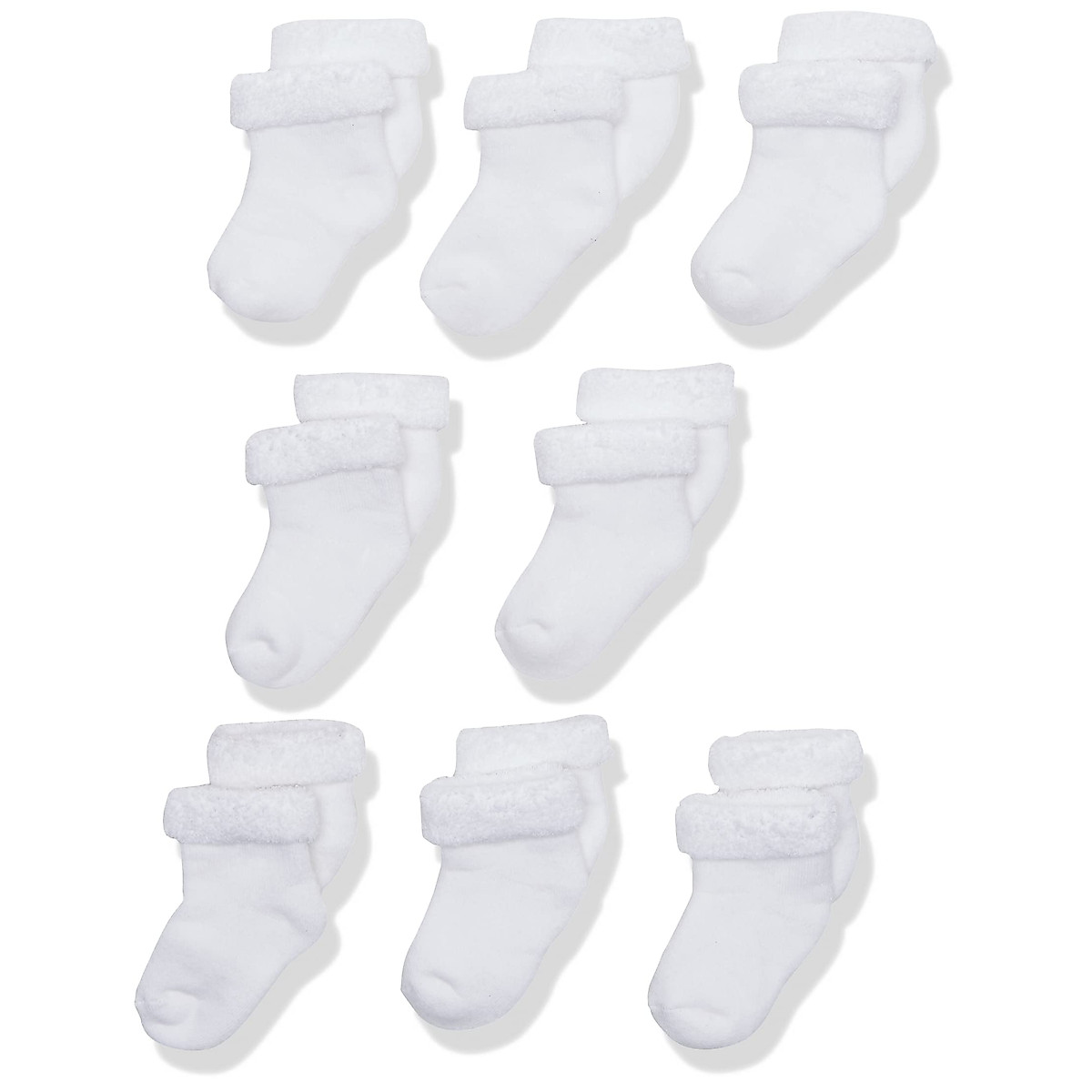 Gerber Unisex Baby 8-Pair Wiggle-Proof Sock white 12 Months