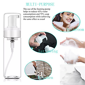 Foam Bottle Dispenser,2pcs 200ml/7OZ Foaming Pump Bottle Foam Soap Bottle Dispenser Transparent Empty Spray Bottles Foaming Hand Soap Dispenser Bottles Refillable Soap Dispenser