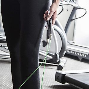 Bear KompleX Speed Jump Rope - Get Fit Fast with Double Unders - Boxing & Conditioning - Fast & Easy Set Up - 2 Lightweight Cables + 2 Handles in Black or Blue - Free Carrying Case