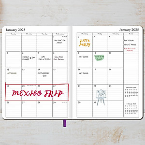 2025 Planner 8.5”x11”, Weekly and Monthly Planner from Jan 2025 to Dec 2025, Vegan Leather Cover, Elastic Closure, Grey