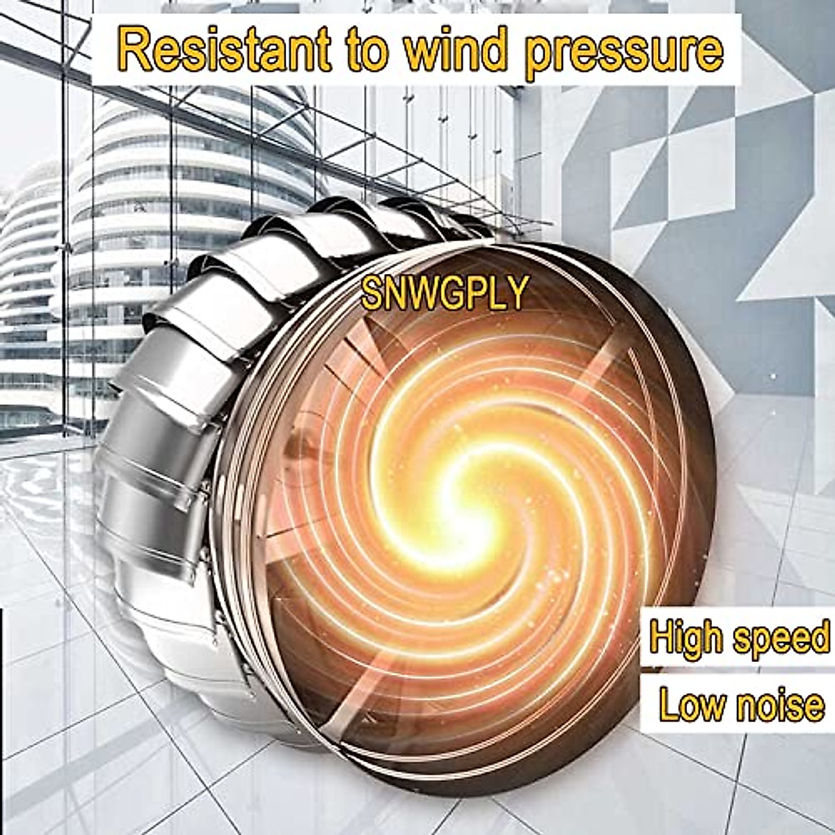 MBROS TurbineVentilator Top, Pipe Rain Cover Protector Cap Ending, Silver, 304 Stainless Steel, Robust and Undeformed, for Residential Buildings, Roof Vent Exhaust Hoods, All Purpose Chimney Cowl