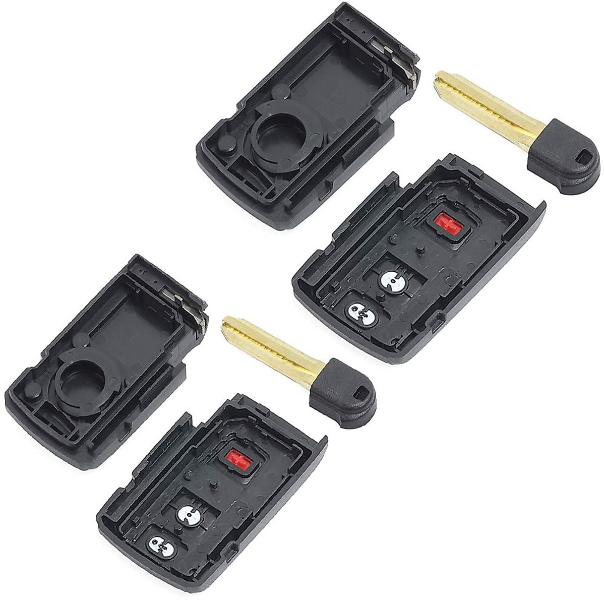 Beefunny Replacement with Blank Key Smart Remote Key Shell Case Fob 3 Button for Toyota Prius 2004-2009 (1)