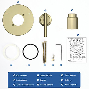 Replacement for Delta Trinsic 14 Series Single-Function Champagne Bronze Shower Valve Trim Kit, Shower Handle, Champagne Bronze Shower Trim Kit T14059-CZ (Cartridge and Valve Not Included)