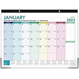 2023-2024 Desk Calendar - Large Desk/Wall Calendar 2023-2024, 2-in-1, 22" x 17", Jan.2023 - Jul.2024, Thick Paper with Corner Protectors, Large Ruled Blocks - Colorful Lump