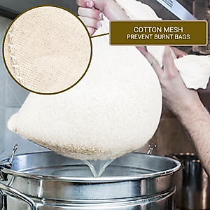 (XL 22in x 26in) Organic Cotton Brew In A Bag - Designed in CA - Reusable Home Brewing Strainer Bag with EasyOpen Drawstring to Boil and Strain Hops, Apple Cider, Commercial Cold Brew Coffee Filter