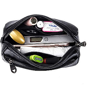 Lecxci Womens Small Leather Crossbody Bag, Zipper Clutch Phone Wallet Purse for Women (Y Light Purple -1)