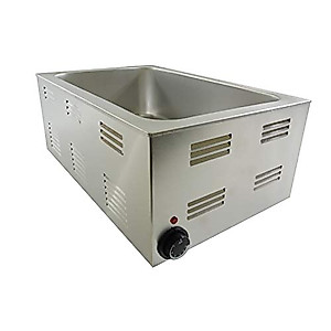Thunder Group SEJ81000C Food Warmer, 3-1/2 Quart Well, 24"L x 14-9/16"W x 8-13/16"H, countertop, Electric, Adjustable dial, Heat Ventilation, Stainless Steel, Brushed-Finish,