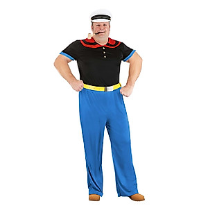 Fun Costumes Mens Plus Size Deluxe Popeye The Sailor Man Costume with Hat and Pipe, Halloween Outfit for Adults 4X