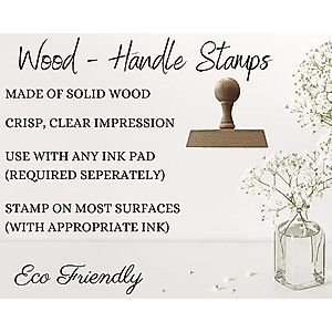 Stampi Custom Address Stamp - 3 Lines Customizable Text with 15 Graphics - Self Inking Rubber or Wood Handle Stamp - Wedding Address Stamp - Modern Return Address Stamp - 7/8 x 2 3/8 (Thomas)