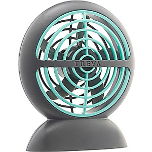 Treva Rechargeable Battery Small Fan - 3.5 Inch Blade USB Charging Port Fan - 3 Speed Circular Cooling Design - Portable Handheld or Personal Desktop Size - Travel Ready (Mint, 1)