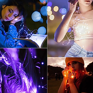 Olafus 16 Pack Blue and Multicolor Fairy Lights Battery Operated, Mini Starry String Light Waterproof IP68, 7ft 20 LED Firefly Starry Light Copper Wire for Christmas Decorations Wedding Party DIY