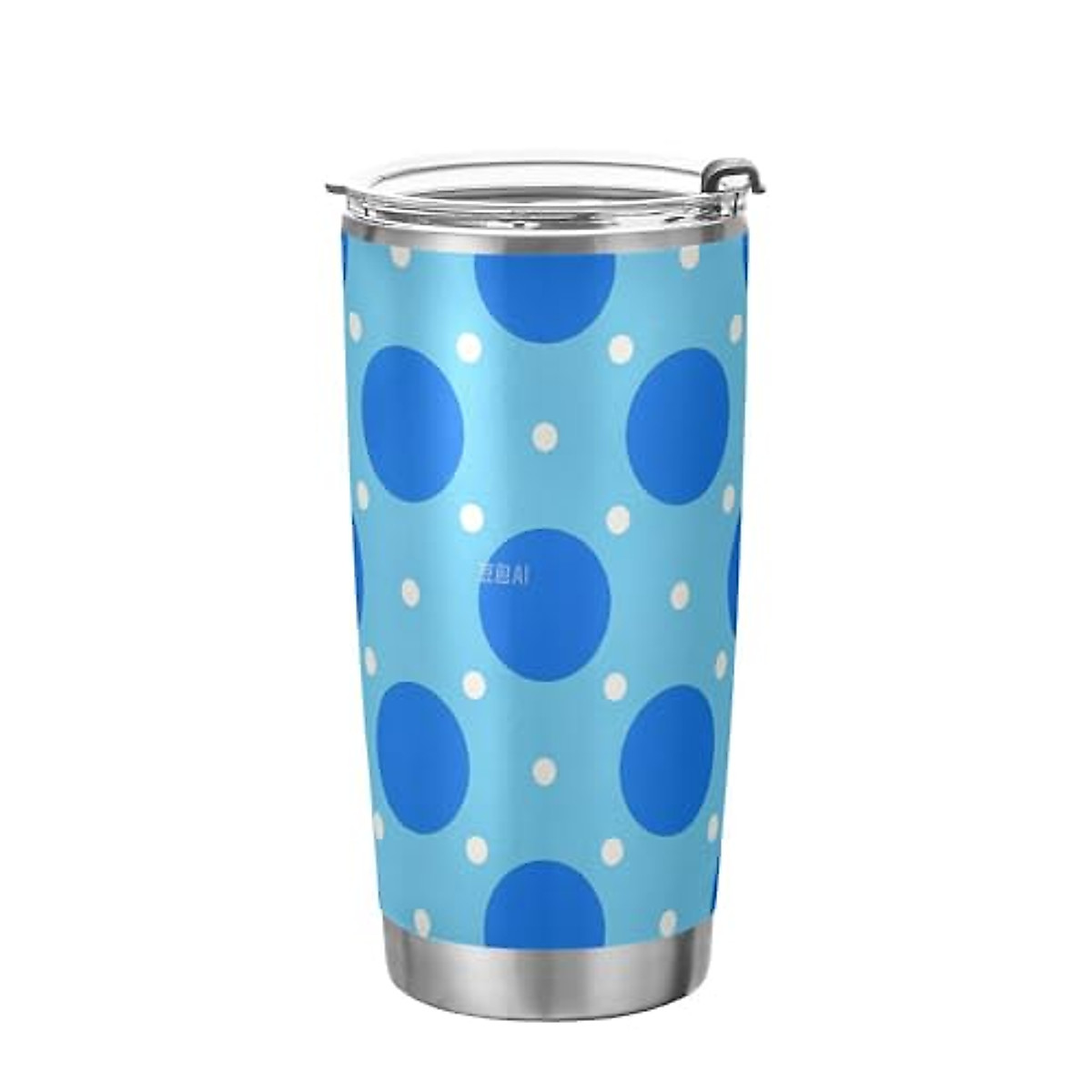 HXshaoye Cartoon cute blue polka dots Stainless Steel vacuum insulated water bottle with Lid and Straw travel coffee mug with lid for Home, Office or Car cute travel coffee tumbler botella de agua
