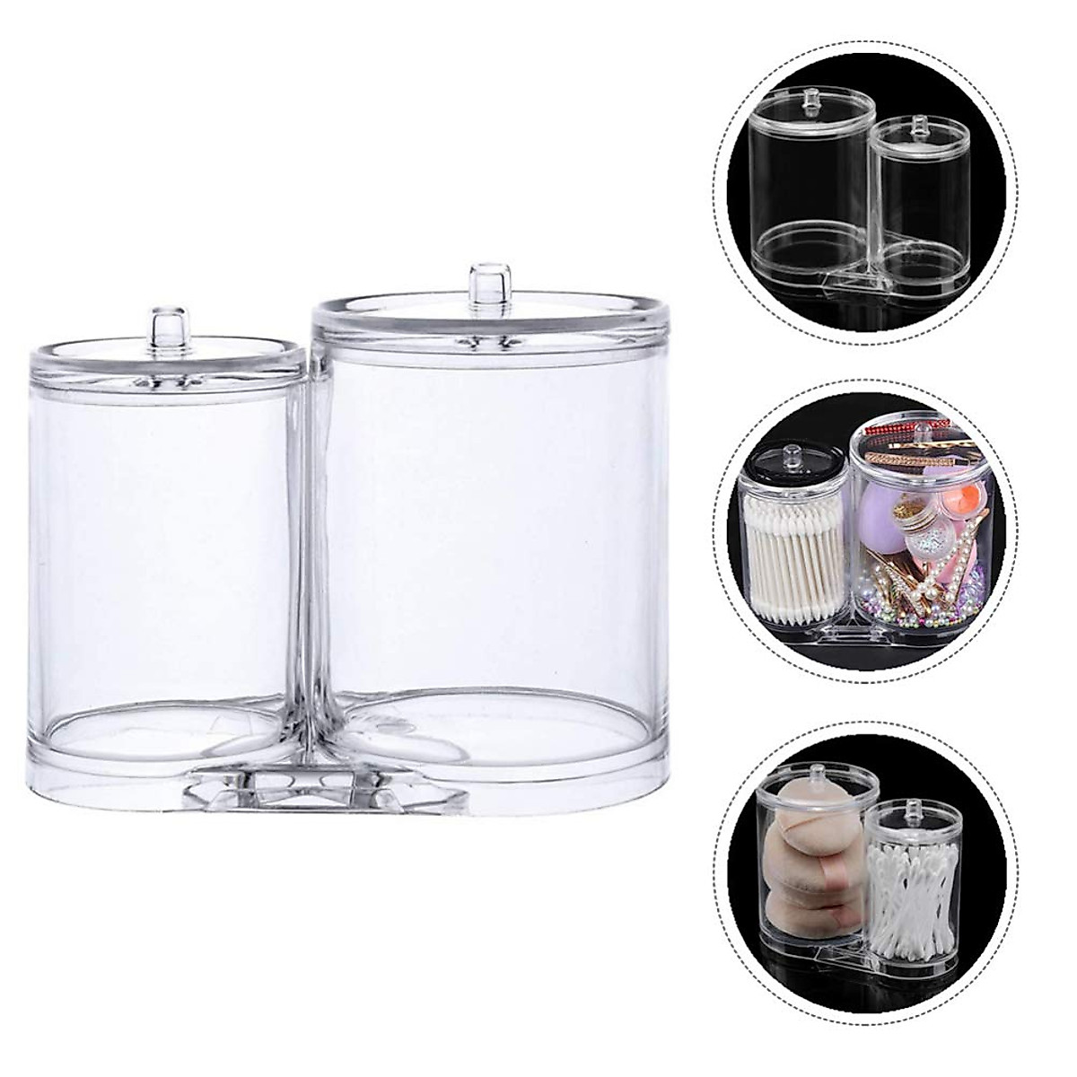 Cabilock Cotton Swab Holder Transparent Conjointed Cotton Swabs Storage Box Makeup Cotton Pads Box Toothpick Cass Cosmetic Organizer Holder for Home Bathroom Washroom Supplies Bathroom Containers