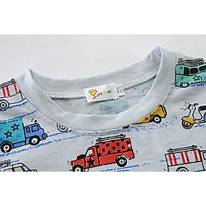 Little Boys Car Pajamas Toddler Boy Short Sleeve Cartoon Sport Short Sets 2 Years