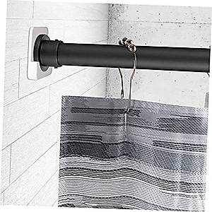 LAPYAPPE 6pcs Bracket Holder Wall Mounted Shower Curtain Rod Heavy Duty Brackets Curtain Holders Shower Rod Retainer for Wall Closet Rod Bracket Adhesive Shower Rod Holder White Fixture Abs