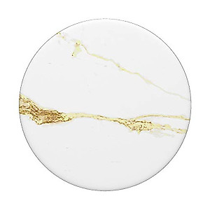 Elegant White Marble-Look - Black Grey Gold - Simple Modern PopSockets PopGrip: Swappable Grip for Phones & Tablets